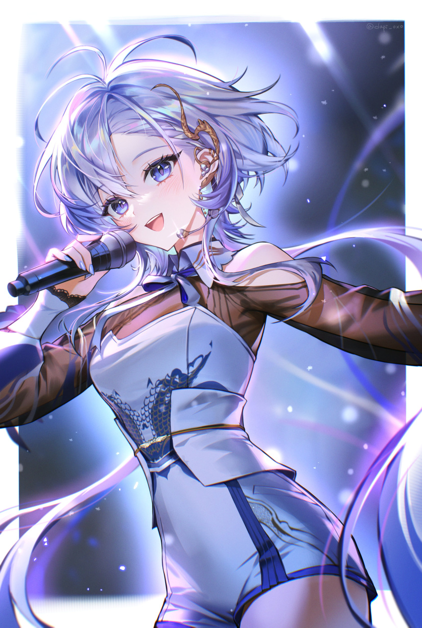 Safebooru - 1girl abstract background absurdres animal hair ornament ...