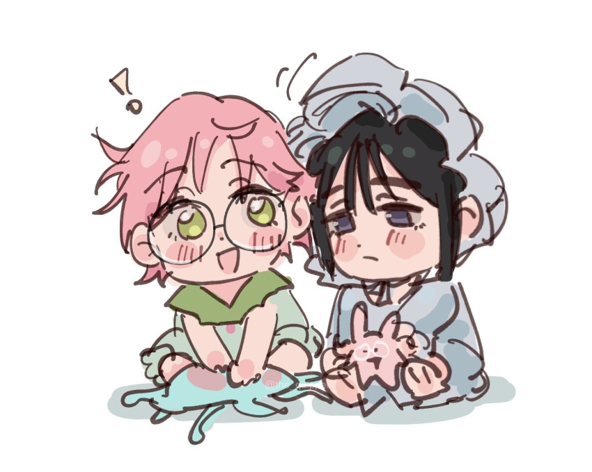 Safebooru - ! 2girls aged down alien stage black hair blush bonnet child commentary english ...