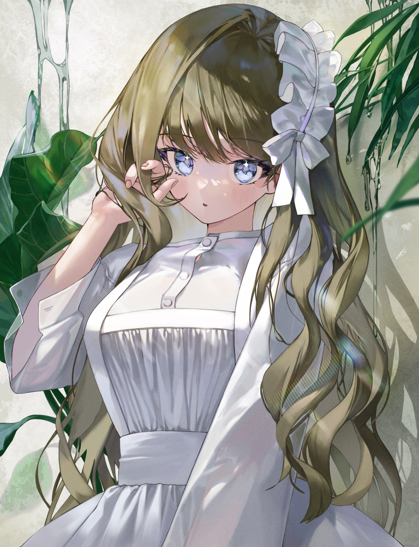 Safebooru 1girl Absurdres Apron Blue Eyes Blush Breasts Commentary 5496