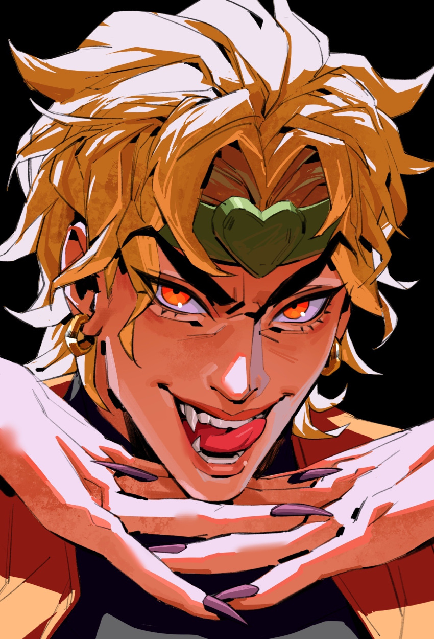 Safebooru - 1boy black background black shirt blonde hair commentary ...