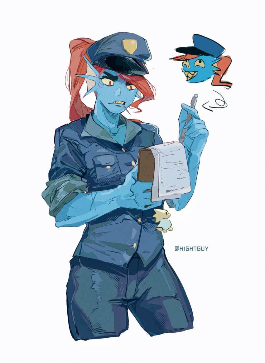 Safebooru - 1girl alphys arrow (symbol) artist name black pants blue ...