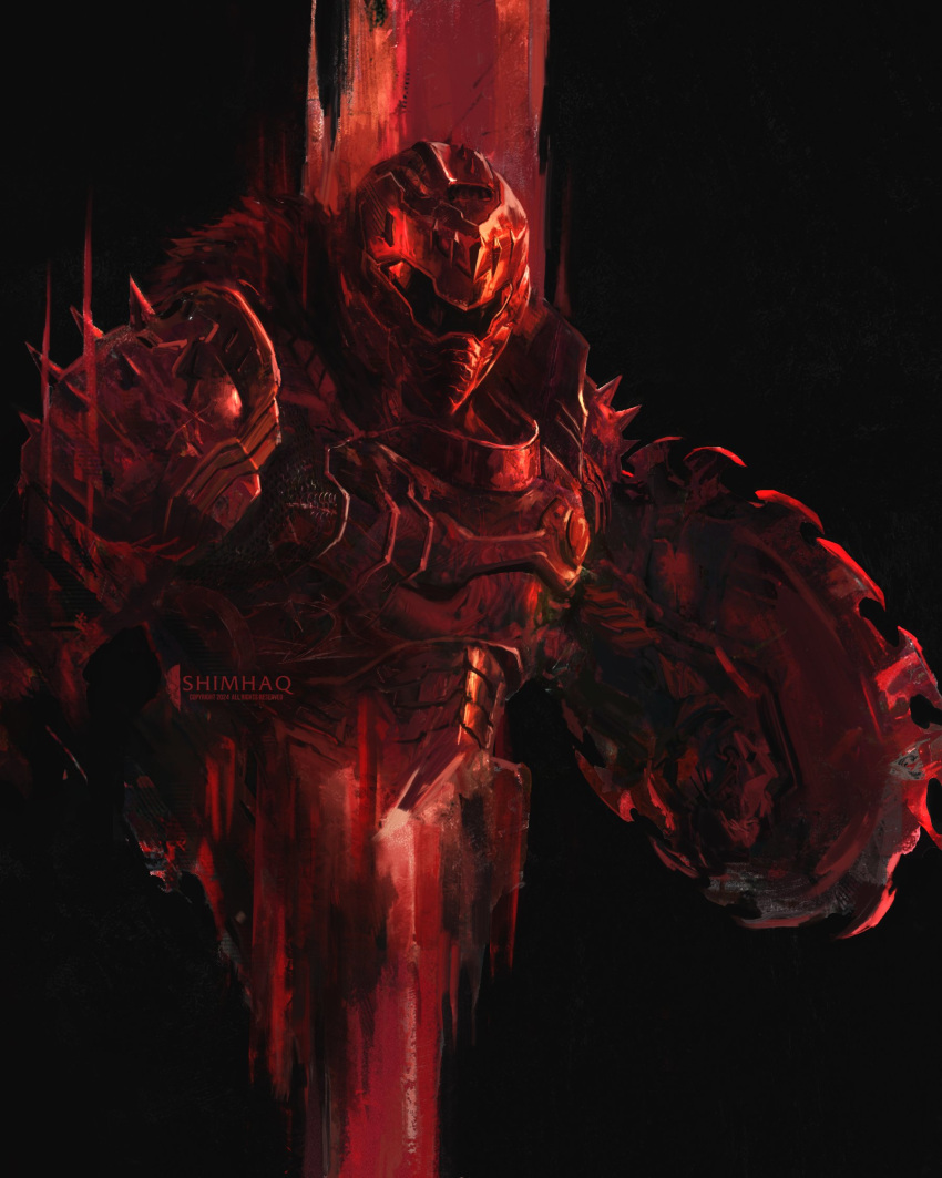 Safebooru - 1boy armor black background black visor cape doom (series ...