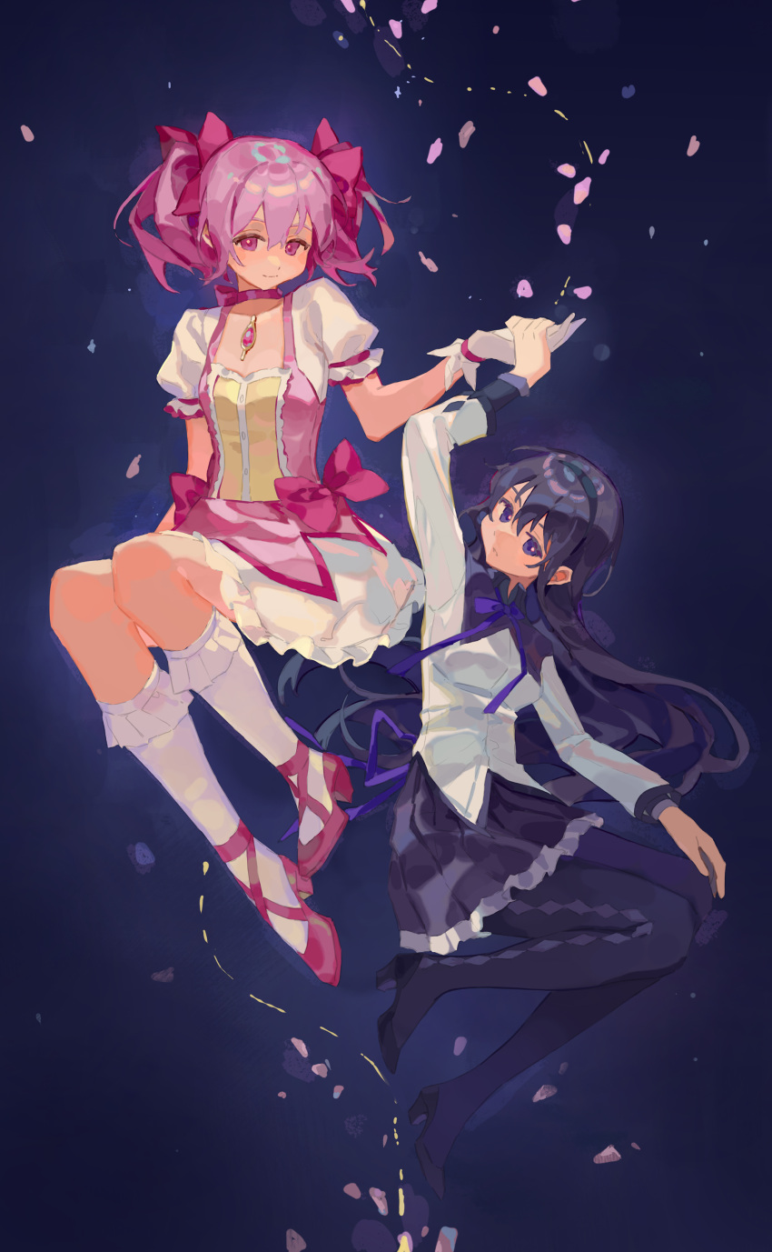 Safebooru - 2girls akemi homura black hair chun sam kaname madoka long hair magical girl mahou ...