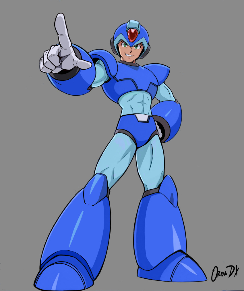Safebooru - 1boy absurdres android armor blue armor blue helmet ...