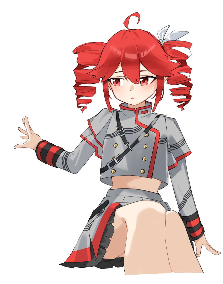 Safebooru - 1girl absurdres ahoge arm at side belt black belt black skirt black sleeve cuffs ...