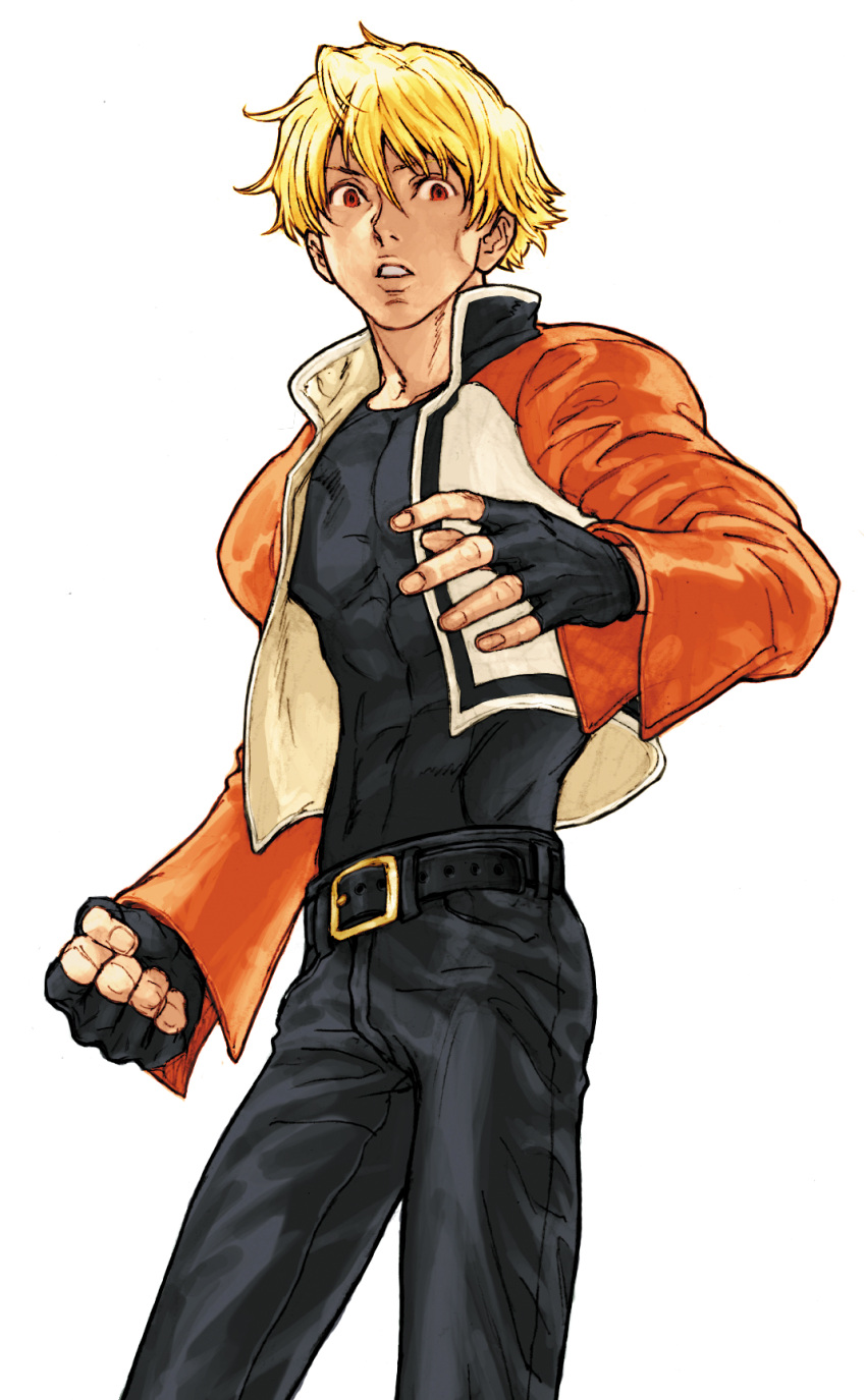 Safebooru - 1boy black undershirt blonde hair capcom vs snk 2 clenched hand fatal fury ...