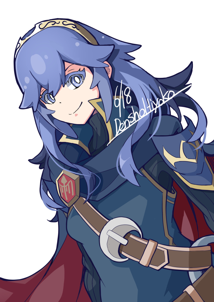 Safebooru - 1girl armor blue eyes blue hair cape closed mouth dated fire emblem fire emblem ...
