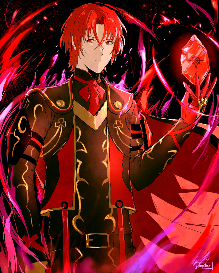 Safebooru - 1boy absurdres black cape cape closed mouth crossed bangs ...