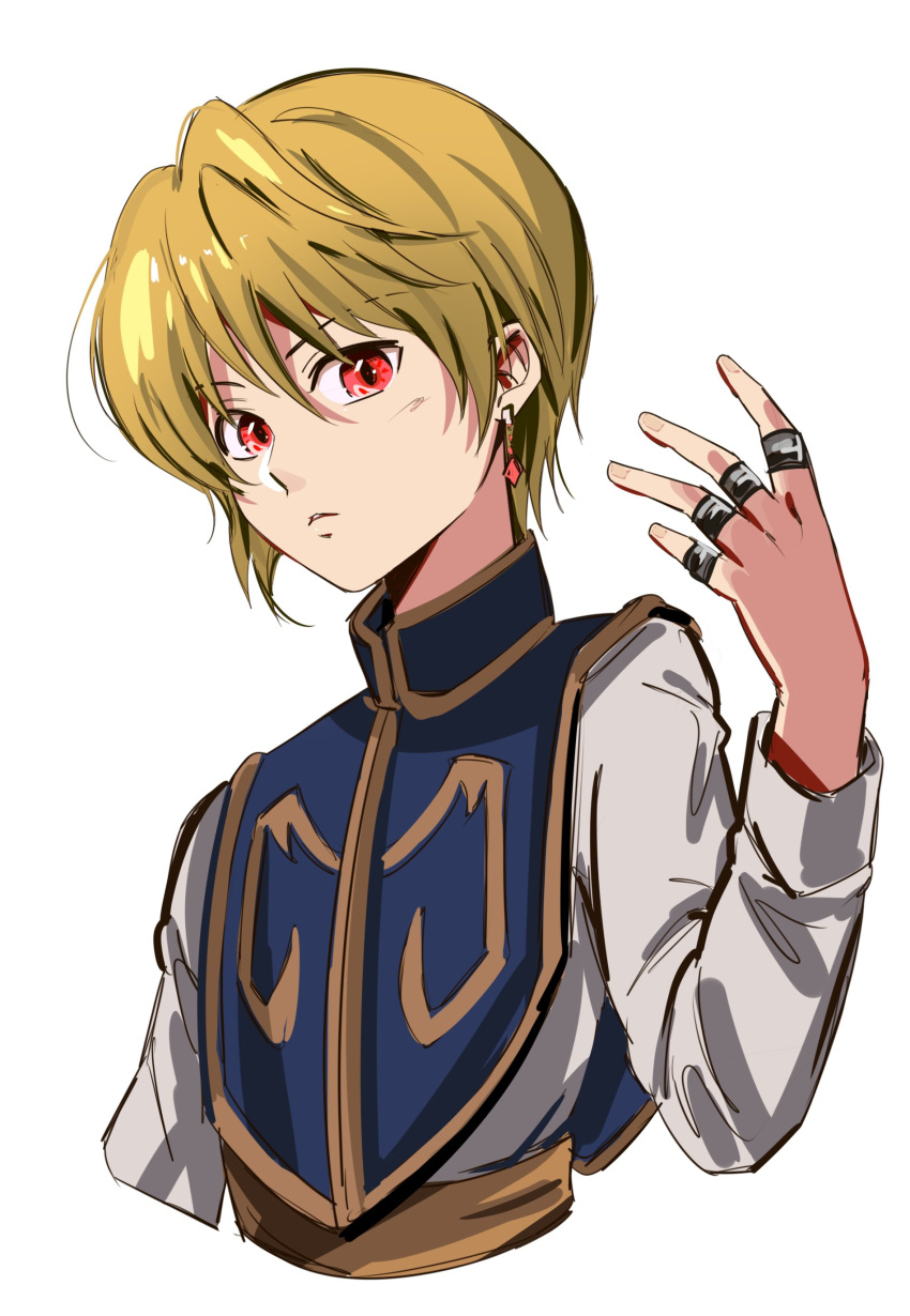 Safebooru - 1boy absurdres arm up blonde hair closed mouth commentary ...