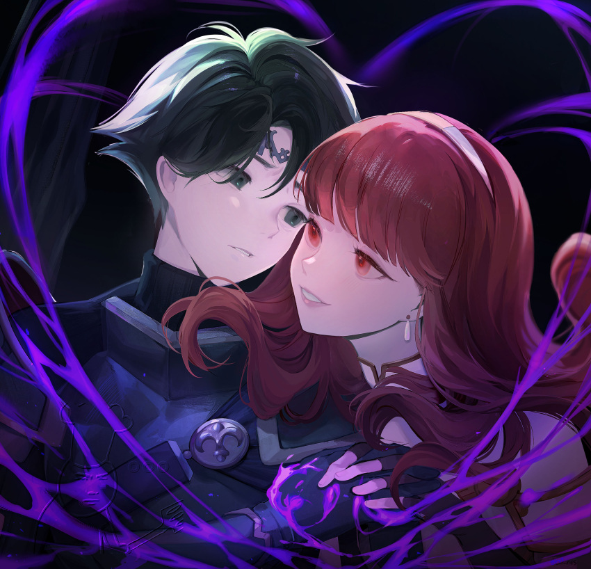 Safebooru - 1boy 1girl absurdres alm (fire emblem) armor black gloves ...