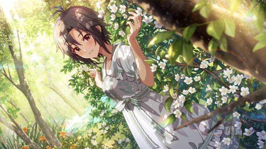 Safebooru - 1girl antenna hair black eyes black hair blush breasts ...