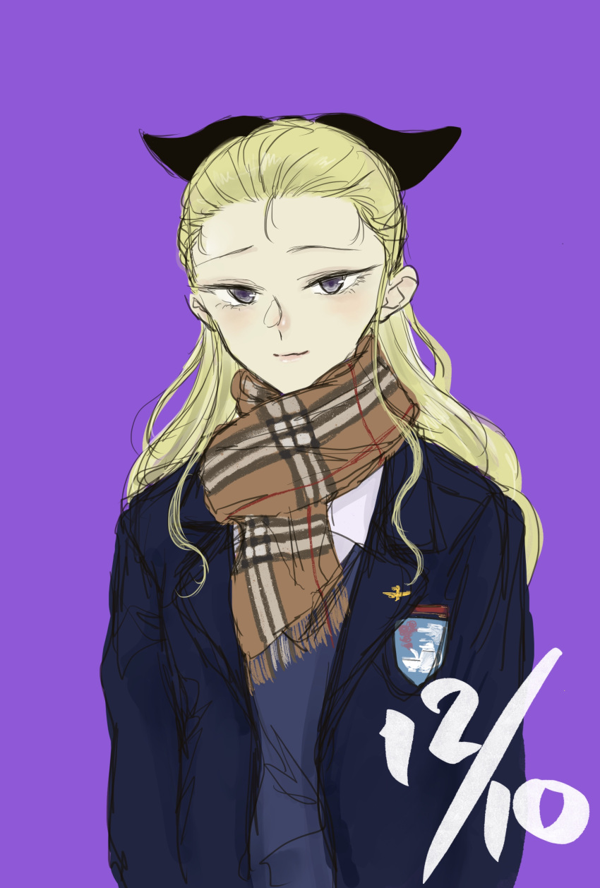 Safebooru - 1girl absurdres anmitsu sd assam (girls und panzer) black bow black necktie blazer ...