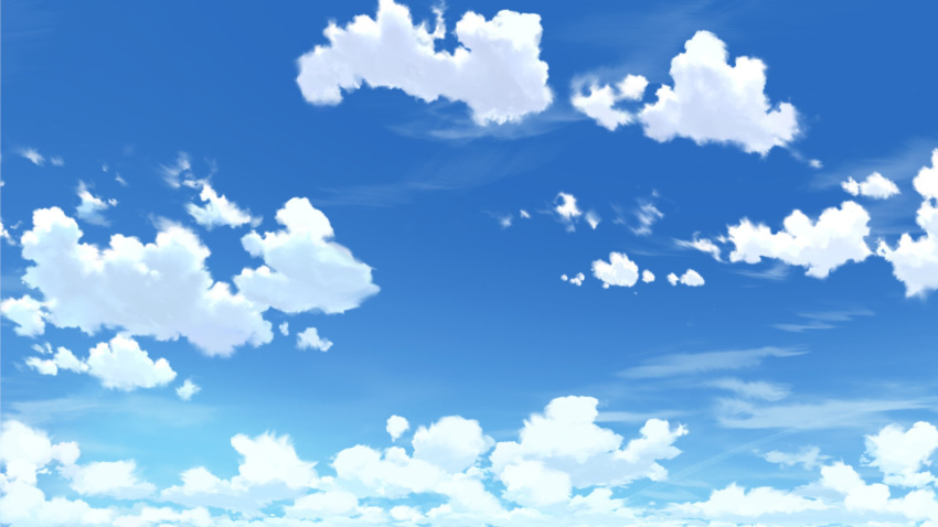 Safebooru - blue sky blue theme cloud focus clouds cloudy sky day ...