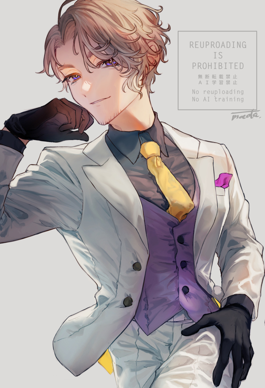 Safebooru - 1boy absurdres ahoge artist name axis powers hetalia black gloves black shirt blonde ...