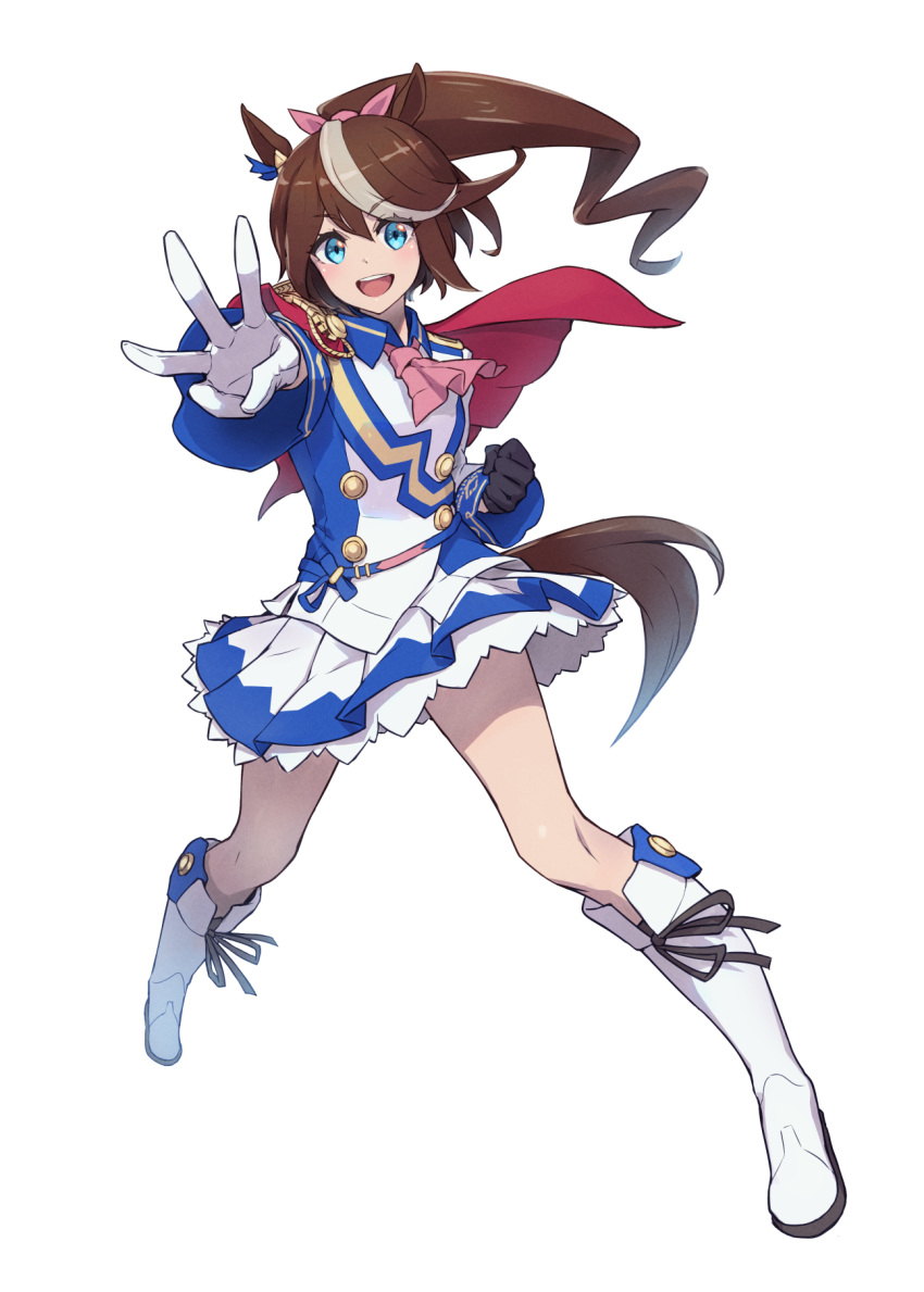 Safebooru - 1girl animal ears blue eyes boots cape commentary request ...