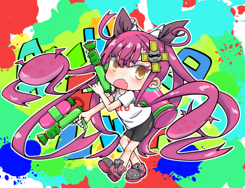 Safebooru - 1girl alucard lore bike shorts boots bow dual wielding emil ...