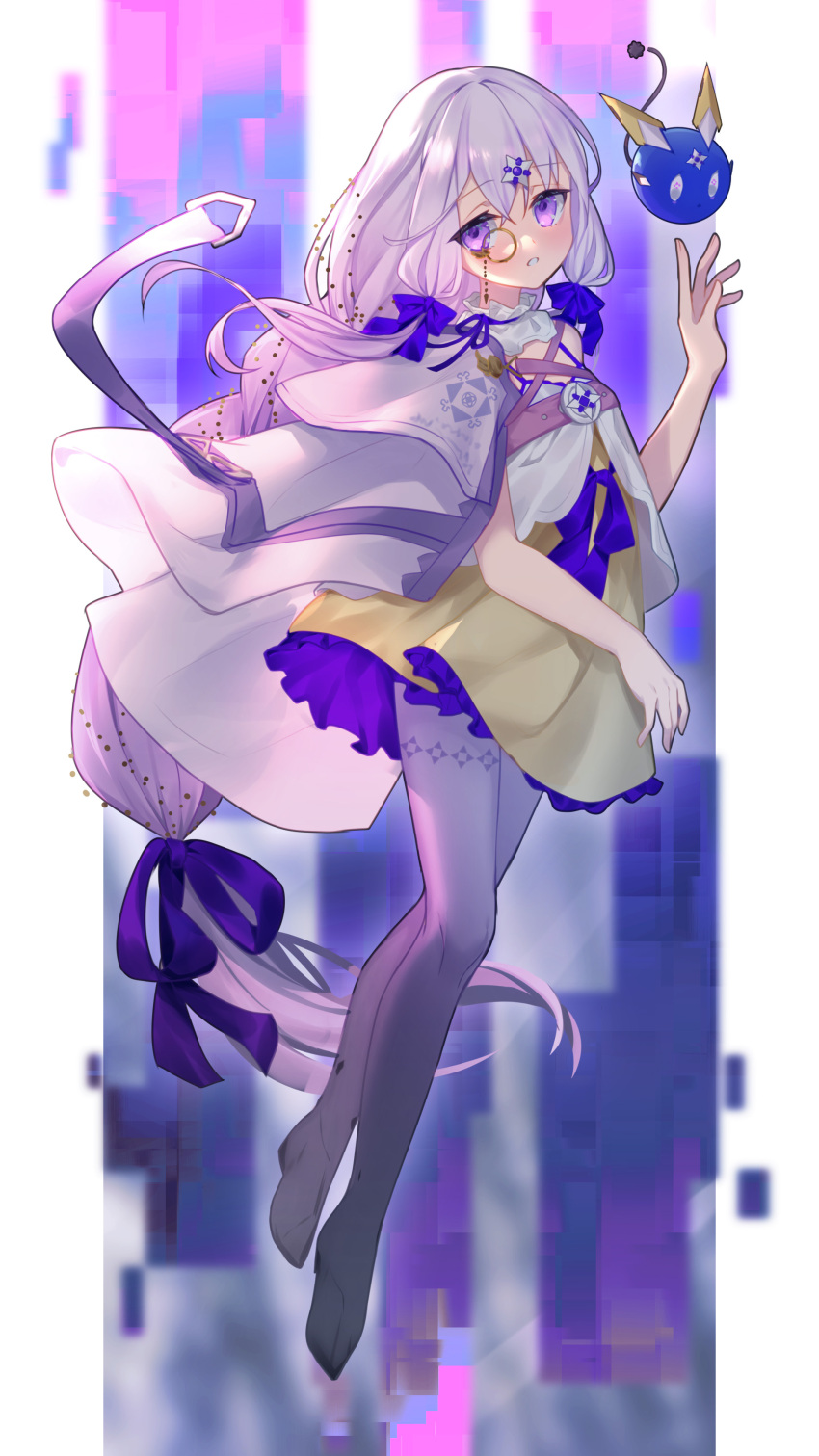 Safebooru - 1girl :o absurdres arcaea bare shoulders boots bow braid charon (arcaea) collar ...