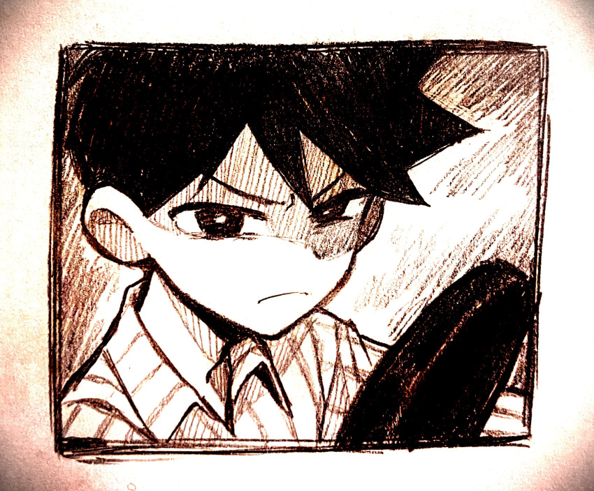 Safebooru - 1boy angry closed mouth frying pan greyscale hero ...