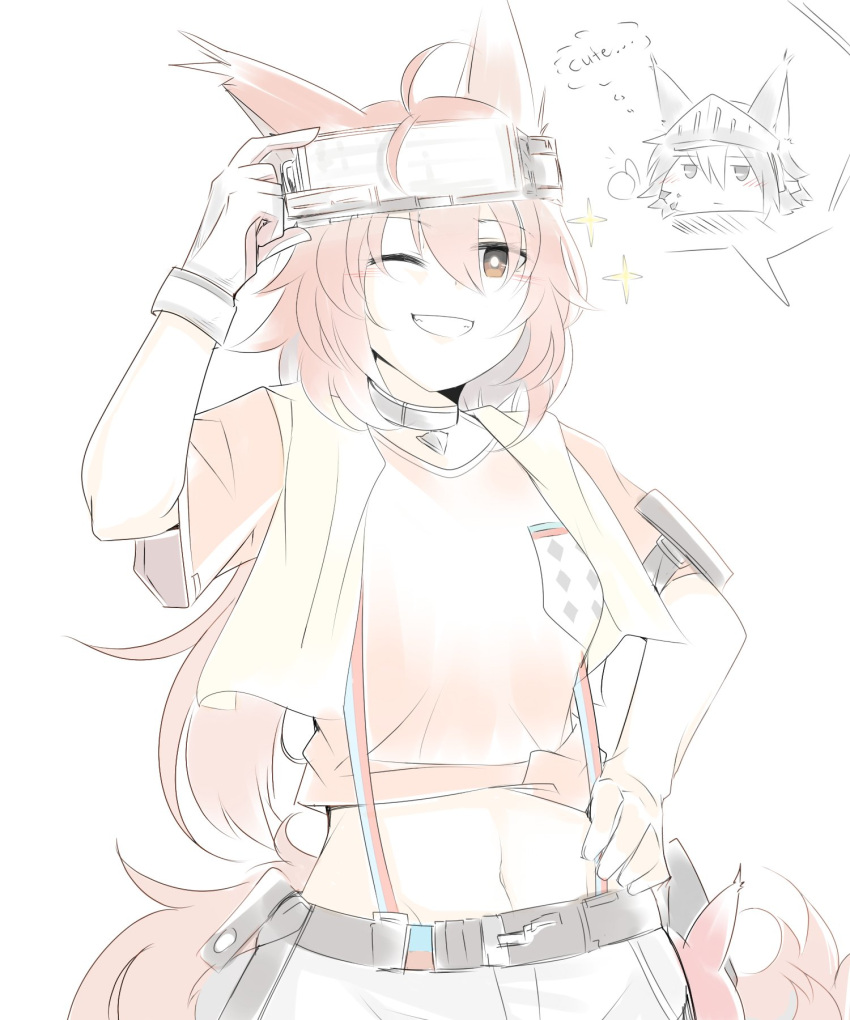 Safebooru - 2girls ahoge animal ears arknights ashlock (arknights) bangs breadcrumble brown eyes ...