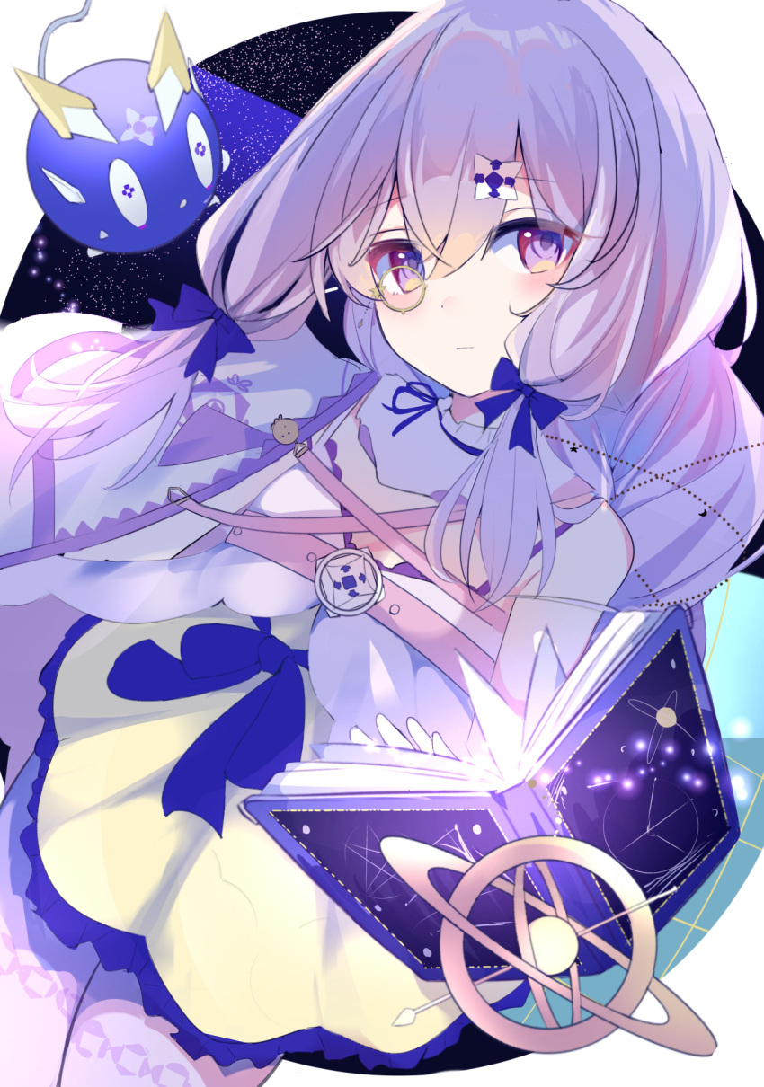 Safebooru - 1girl arcaea bare shoulders bow braid charon (arcaea) clover 39 collar dress hair ...