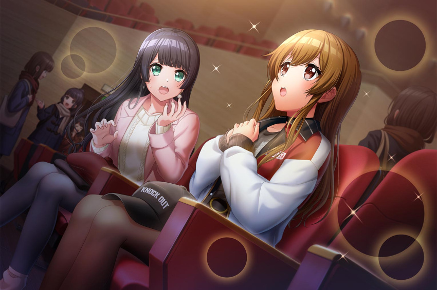 Safebooru - blush brown eyes brown hair d4dj dress long hair smile togetsu rei yamate kyouko ...