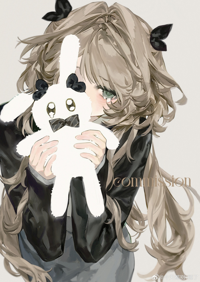 Safebooru - 1girl absurdres blonde hair blue eyes bow crying fiery toy highres long hair ...