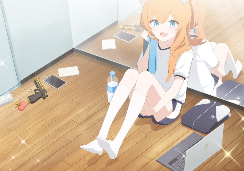 Safebooru - 1girl animal ear fluff animal ears blue archive blue eyes blue shorts cat ears cat ...