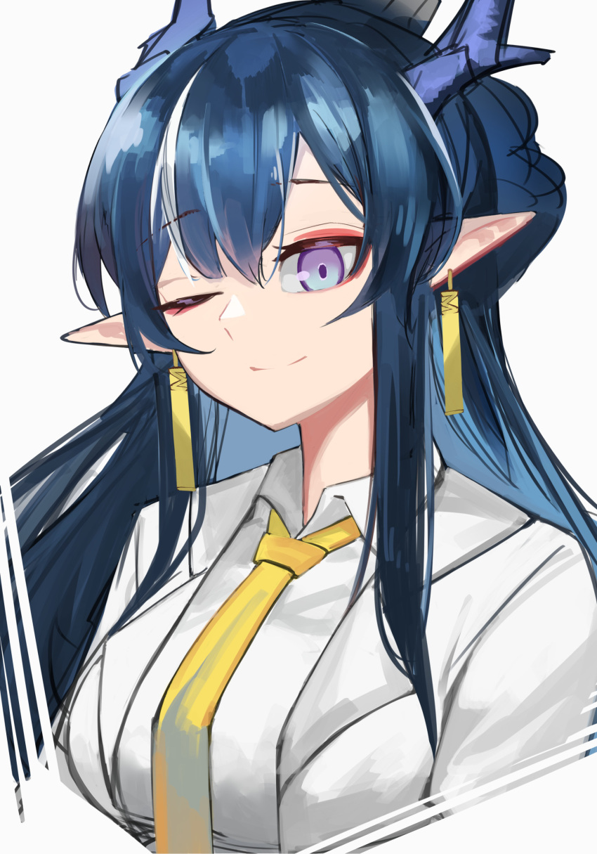 Safebooru - 1girl ;) absurdres alternate costume ao oni (onioni-aoi) arknights bangs blue hair ...