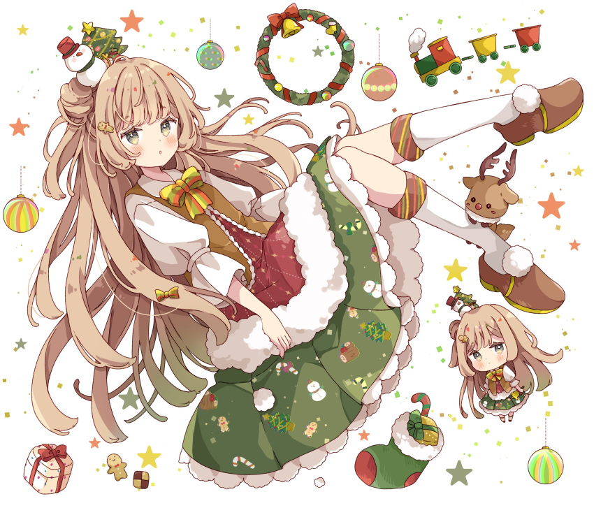 Safebooru - 1girl :o absurdres blush bow bowtie box brown hair brown ...