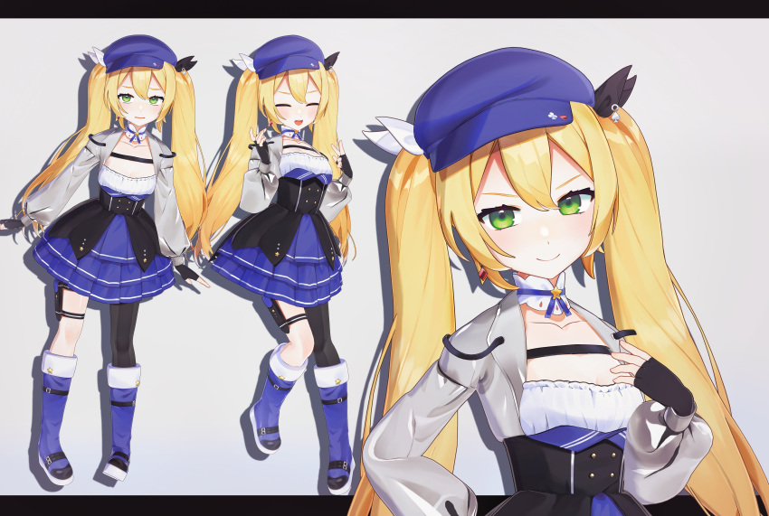 Safebooru - 1girl absurdres blonde hair blue hat dokibird (vtuber ...