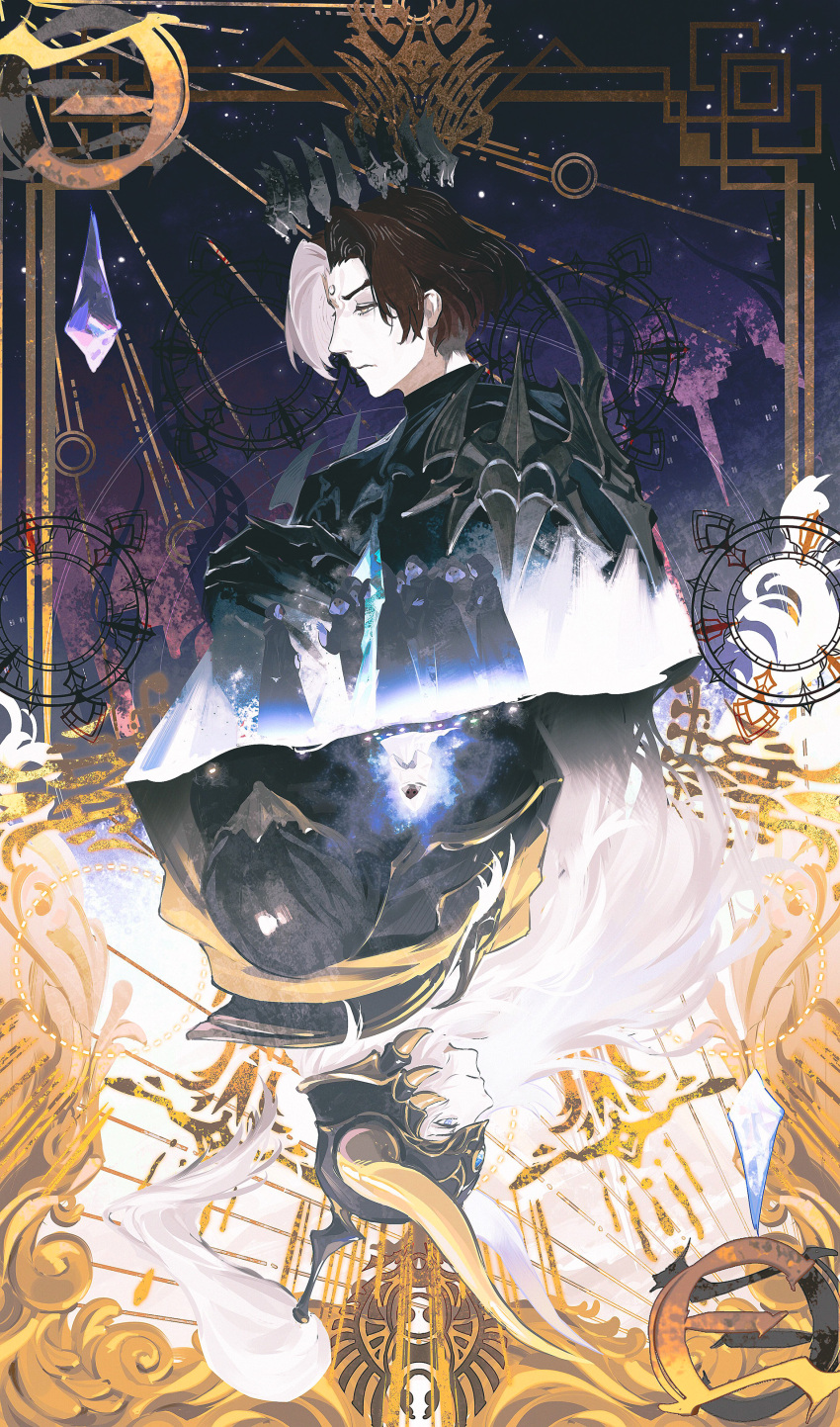 Safebooru - 2boys absurdres amaurot armor black armor black hair blue ...