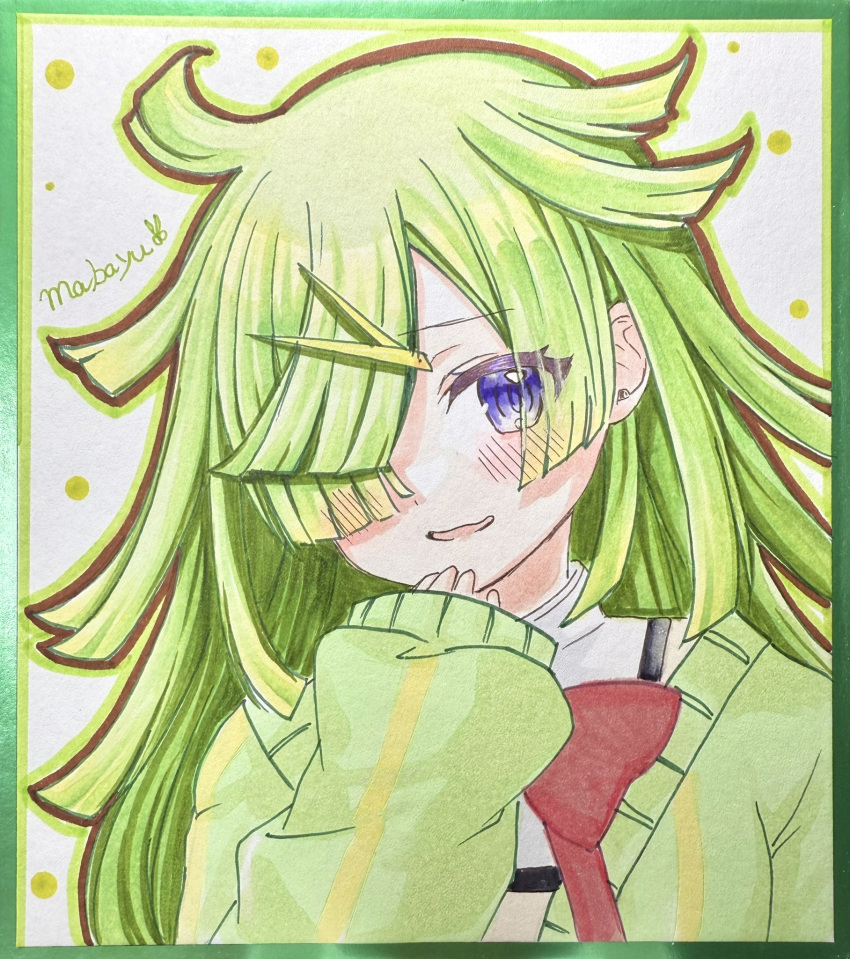 Safebooru - 1girl aki mabayu character name colored pencil (medium ...