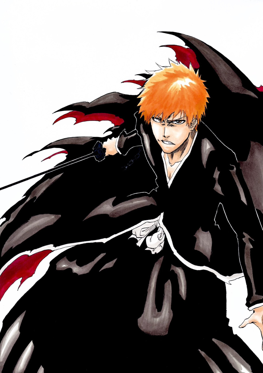 Safebooru - 1boy alpen no koyari bankai black hakama bleach brown eyes ...