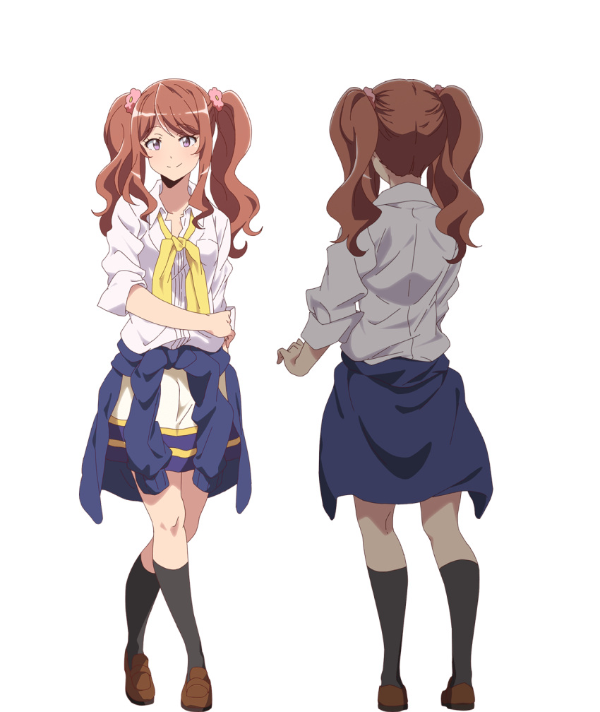 Safebooru - 1girl anime coloring back black socks blush breasts brown ...