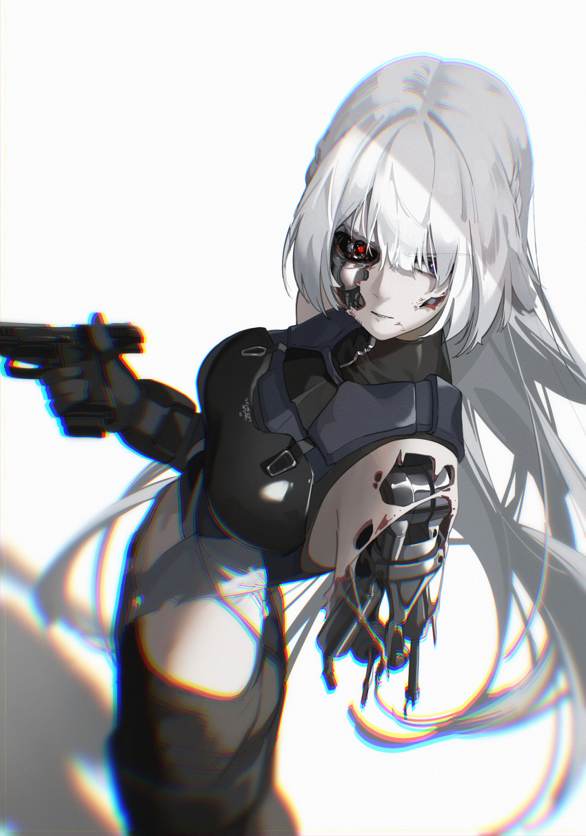 Safebooru - 1girl absurdres ak-15 (girls' frontline) black gloves black pants blue eyes breasts ...