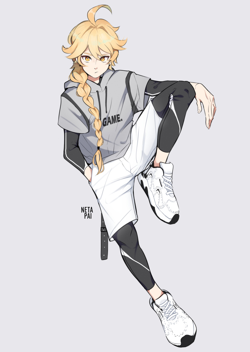 Safebooru - 1boy absurdres aether (genshin impact) alternate costume blonde hair braid cross ...