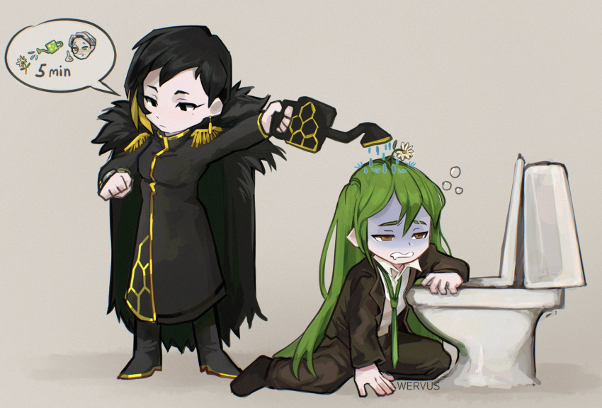 Safebooru - 1boy 1girl binah (project moon) black coat black dress ...