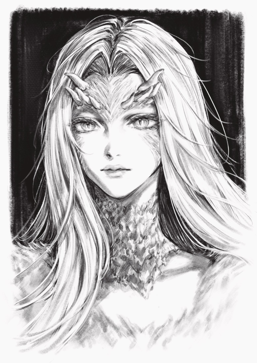 Safebooru - 1girl black background border curtained hair dark souls ...