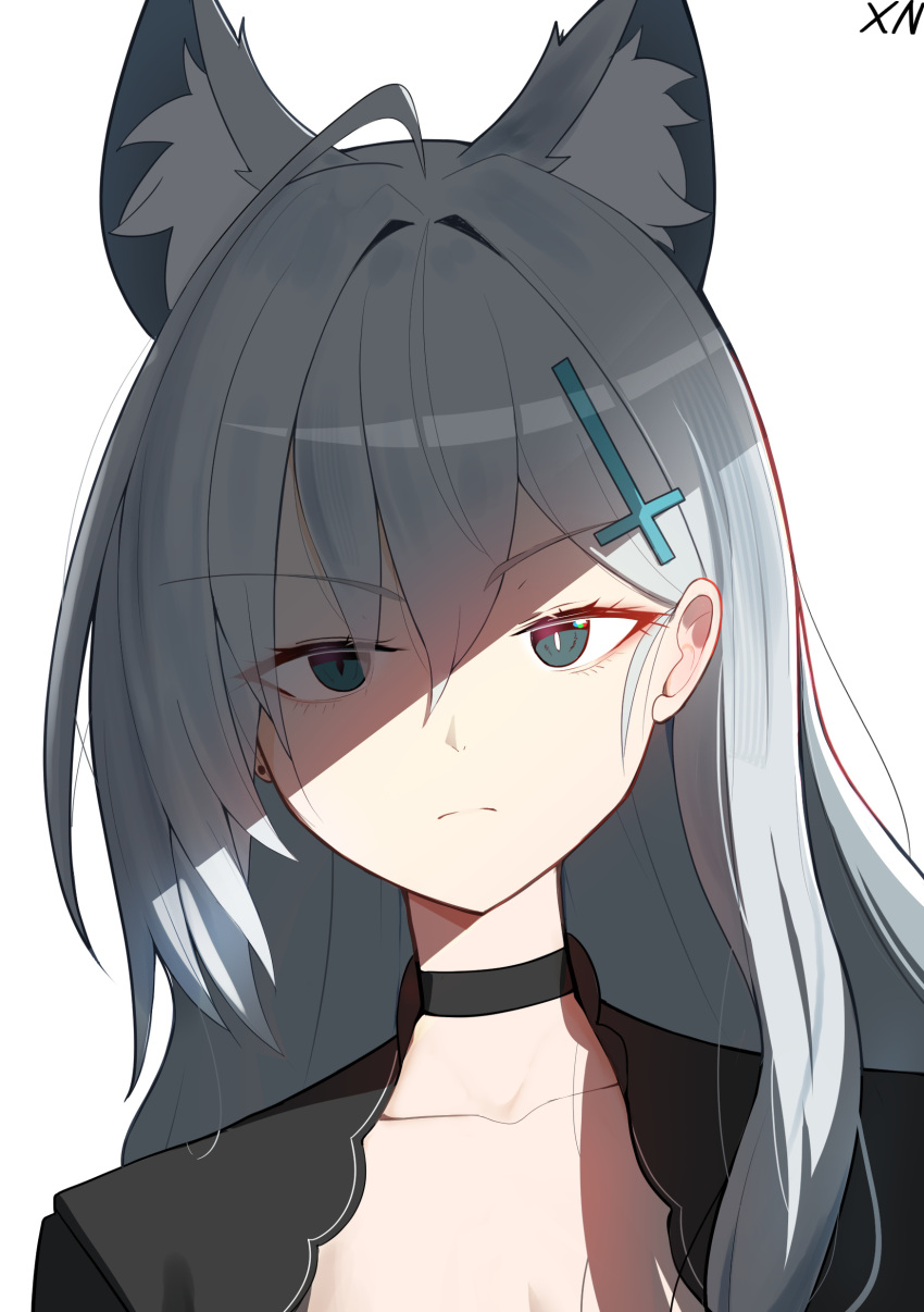 Safebooru - absurdres animal ears black dress blue archive choker dress hair between eyes hair ...