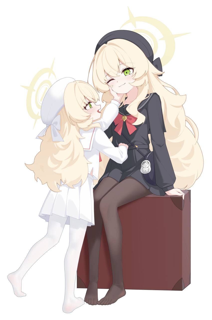 Safebooru 2girls Absurdres Beret Blonde Hair Green Eyes Halo Hat 7236
