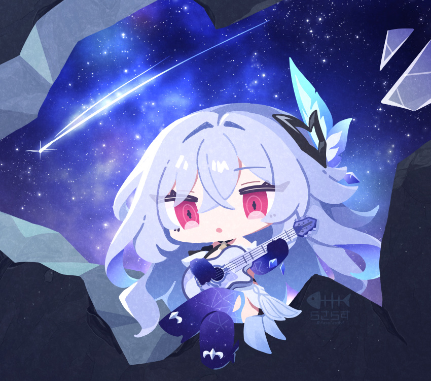 Safebooru - 1girl bare shoulders chibi crossed legs dress genshin ...