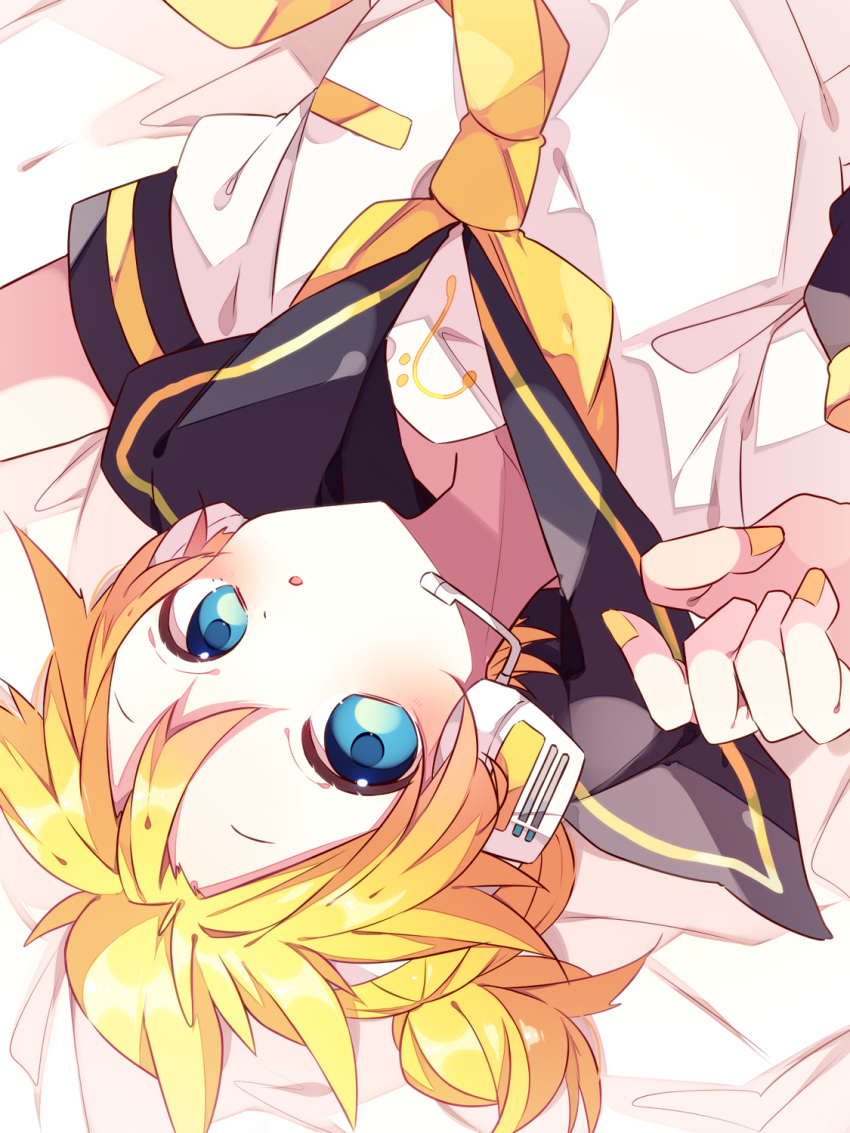 Safebooru - 1boy :o black sailor collar blonde hair blue eyes blush ...