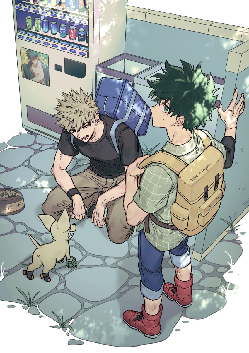 Safebooru - 2boys animal backpack bag bakugou katsuki blonde hair blue ...