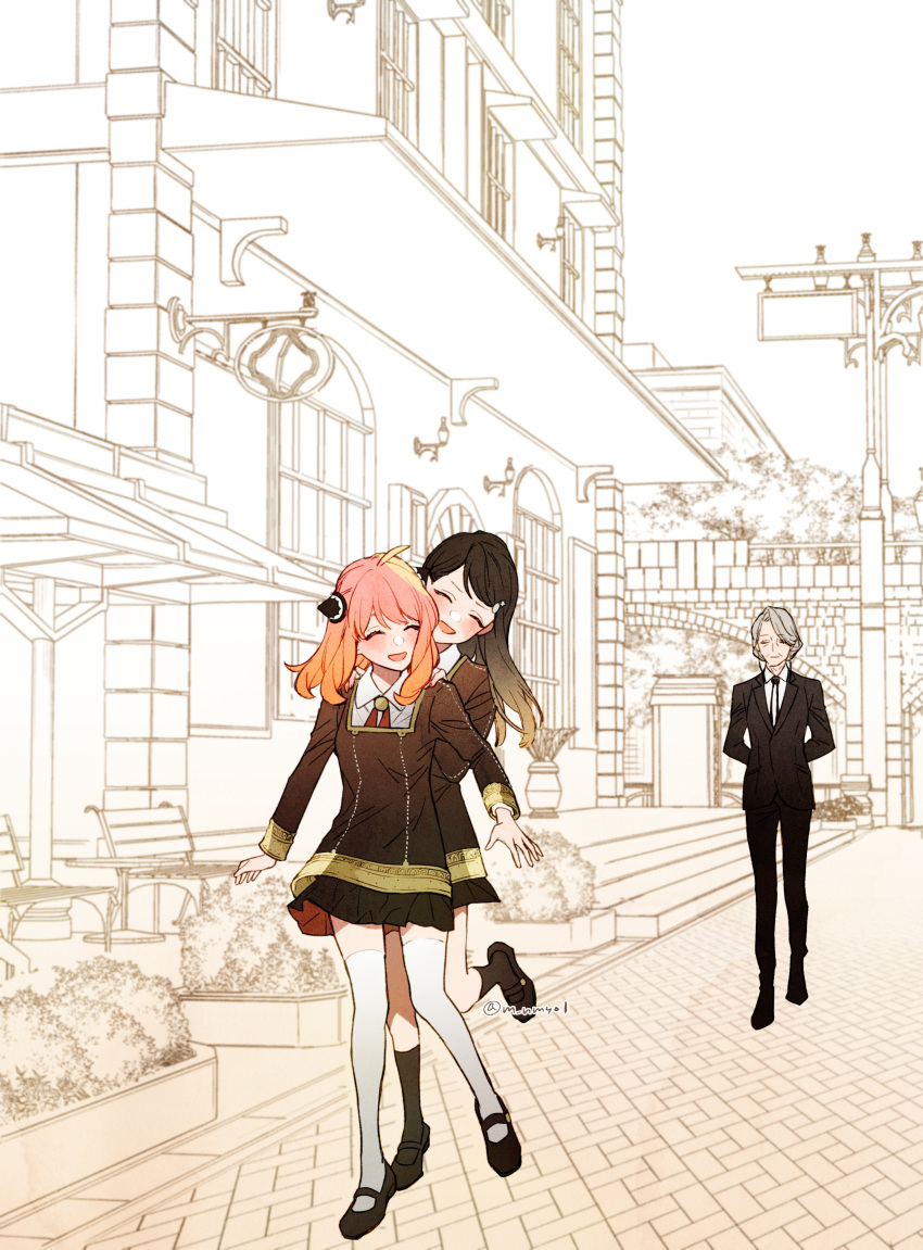 Safebooru - 3girls ^ ^ ^o^ absurdres anya (spy x family) becky blackbell black dress black shirt ...