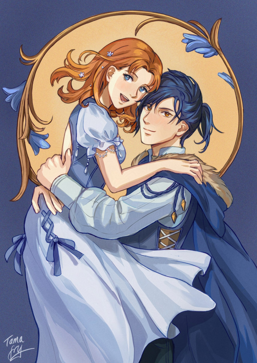 Safebooru - 1boy 1girl :d annette fantine dominic annette fantine ...