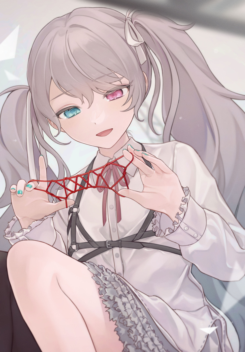 Safebooru - 1girl 25-ji miku 25-ji night code de. (project sekai) absurdres cat's cradle dress ...