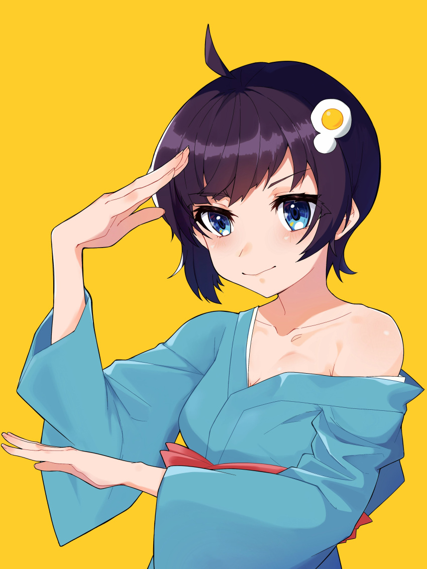 Safebooru - 1girl absurdres ahoge araragi tsukihi black hair blue eyes ...