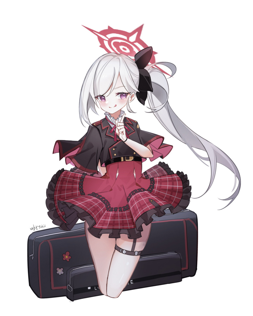 Safebooru - 1girl :q artist name bag belt black belt blue archive cropped legs frilled skirt ...