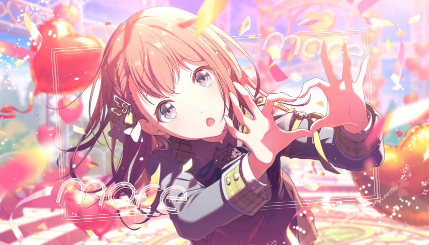 Safebooru - 1girl balloon blurry blurry background braid brown hair ...