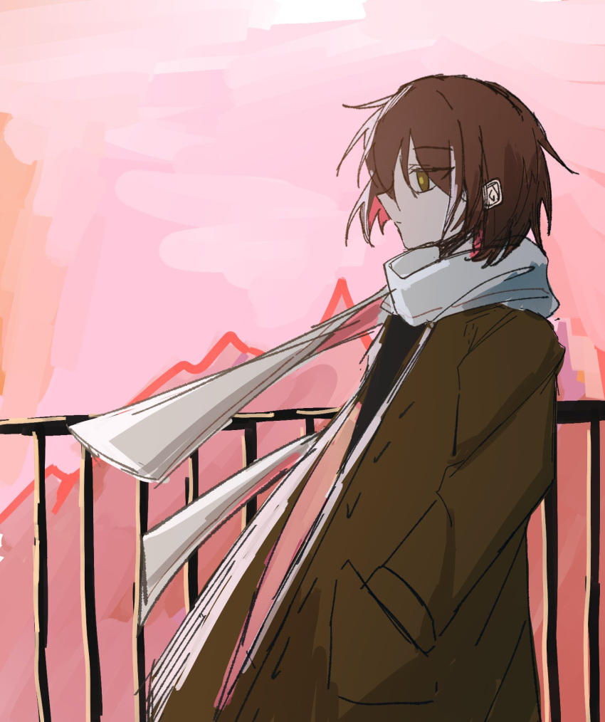 Safebooru - 1girl asya shubina brown coat brown eyes brown hair closed ...
